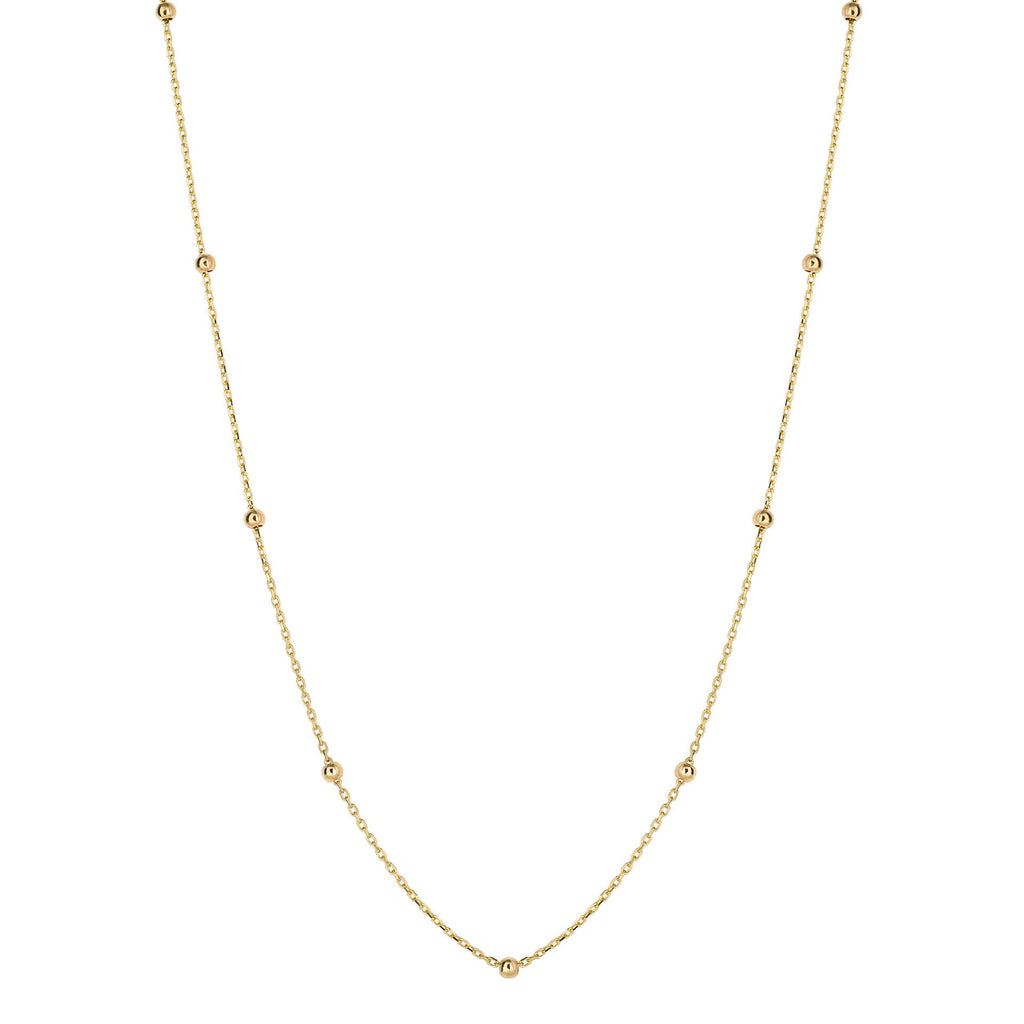 9ct Yellow Gold Fine Station Bead Chain – Chatfields Jewellers