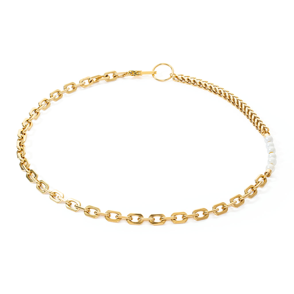 Coeur de Lion Shape Shifter Gold Plated Necklace with Freshwater Pearl ...