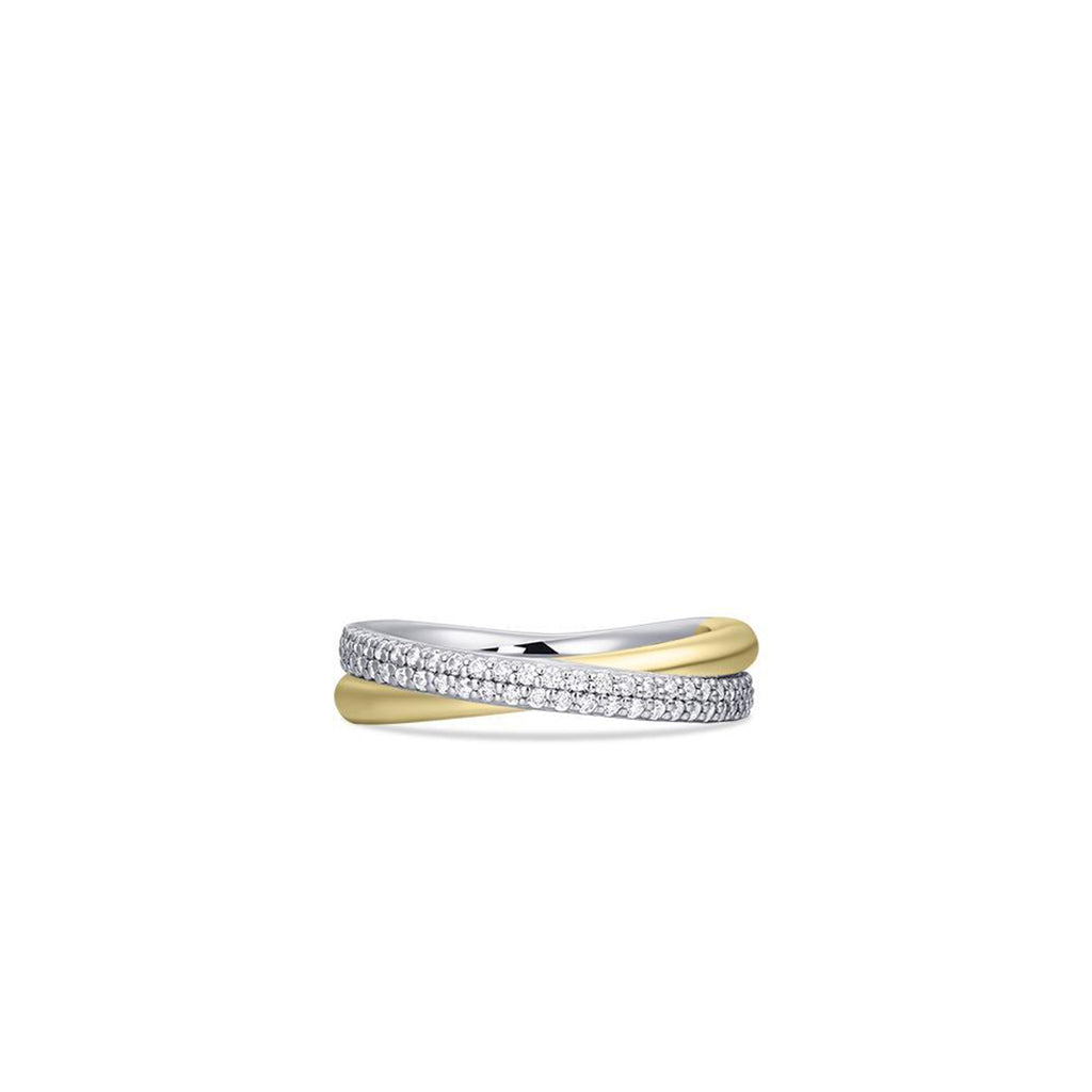 Gisser Two Tone Crossing Bold Band Pave Ring – Chatfields Jewellers