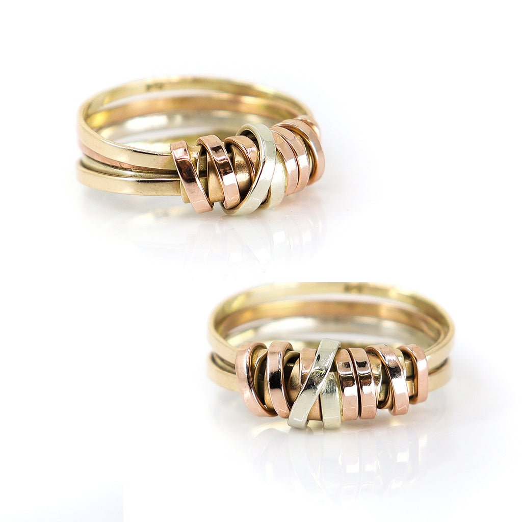 Bespoke 9ct Gold Three Colour Multi Strand Ring – Chatfields Jewellers