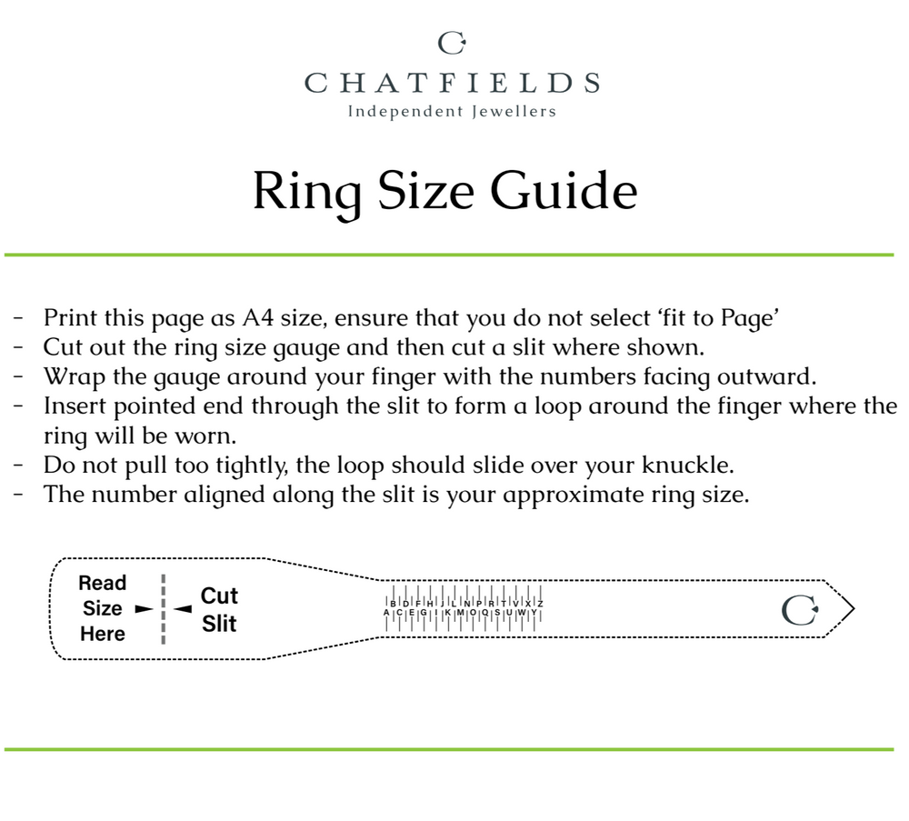 Jewellery Size Guide - Chatfields Jewellery Store Eastbourne ...